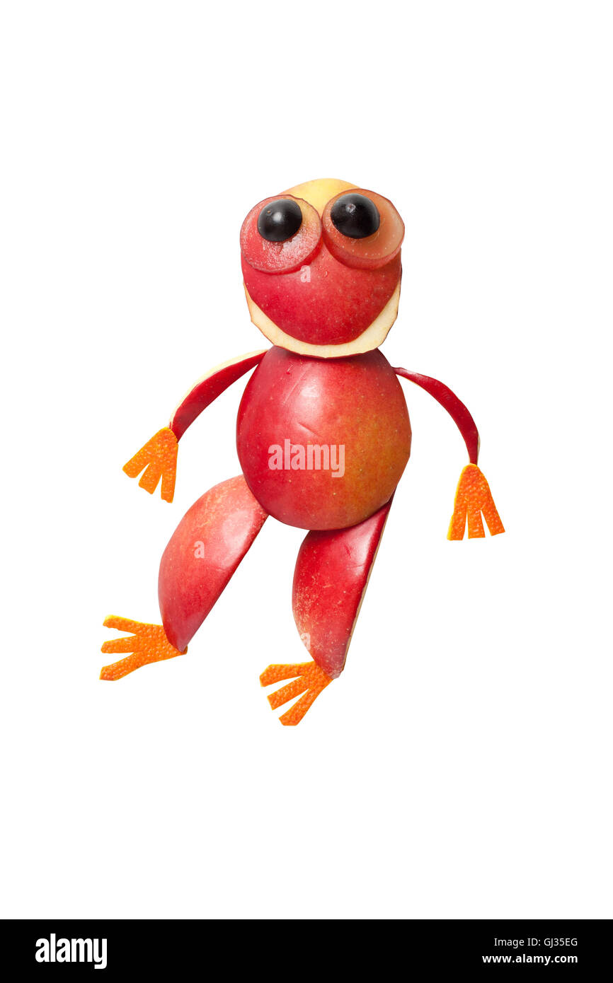 Red frog made of apple on isolated background Stock Photo - Alamy
