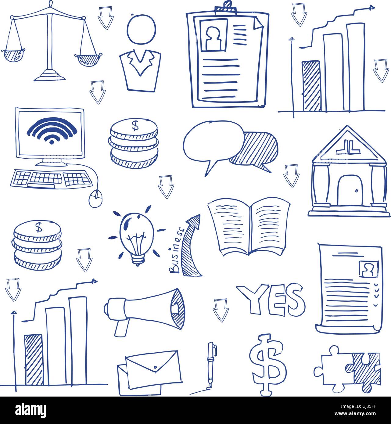 Doodle business hand draw stock Stock Vector Image & Art - Alamy