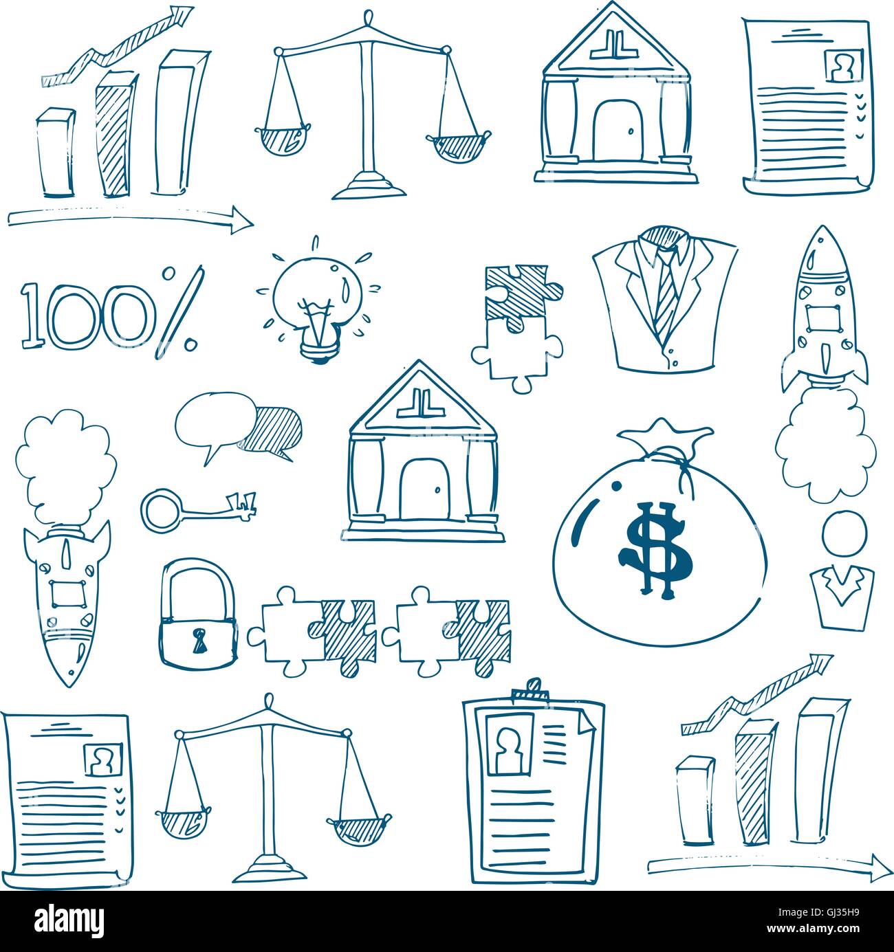 Doodle of hand draw business element Stock Vector Image & Art - Alamy