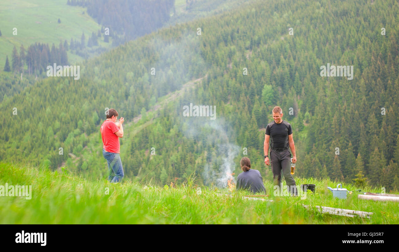 Talking friends having meal hi-res stock photography and images - Alamy