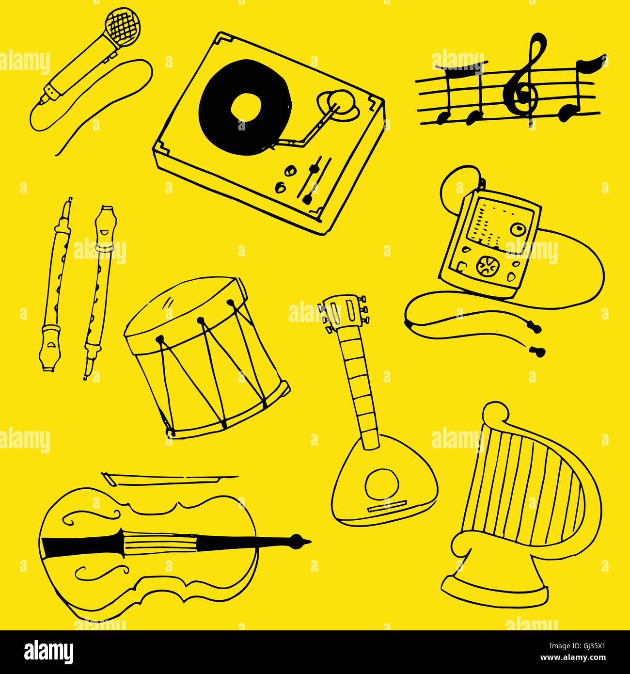 Doodle of theme music stock collection Stock Vector Image & Art - Alamy