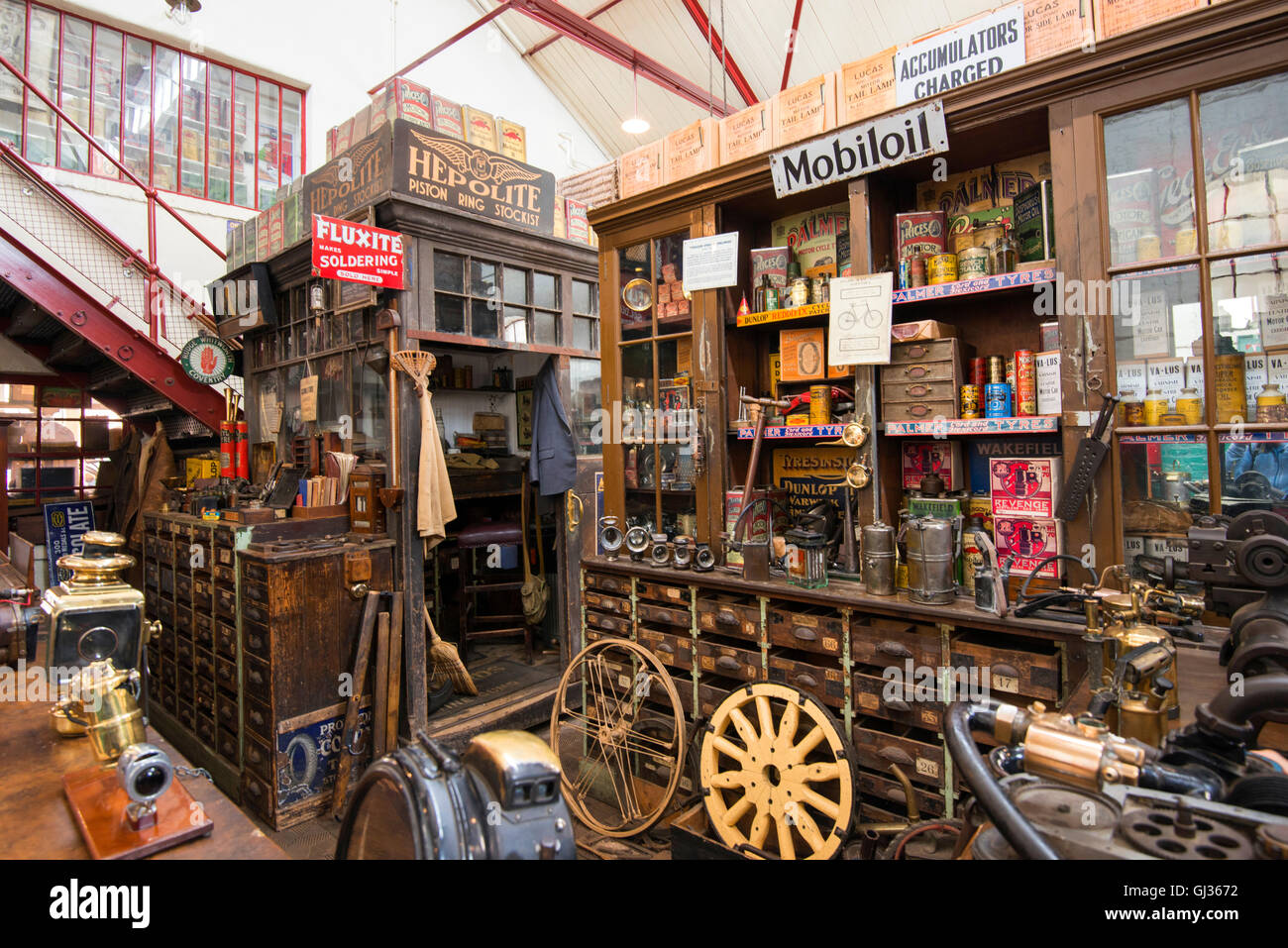 Inside Beamish Motor and Cycle Works at the Beamish Open Air Museum ...