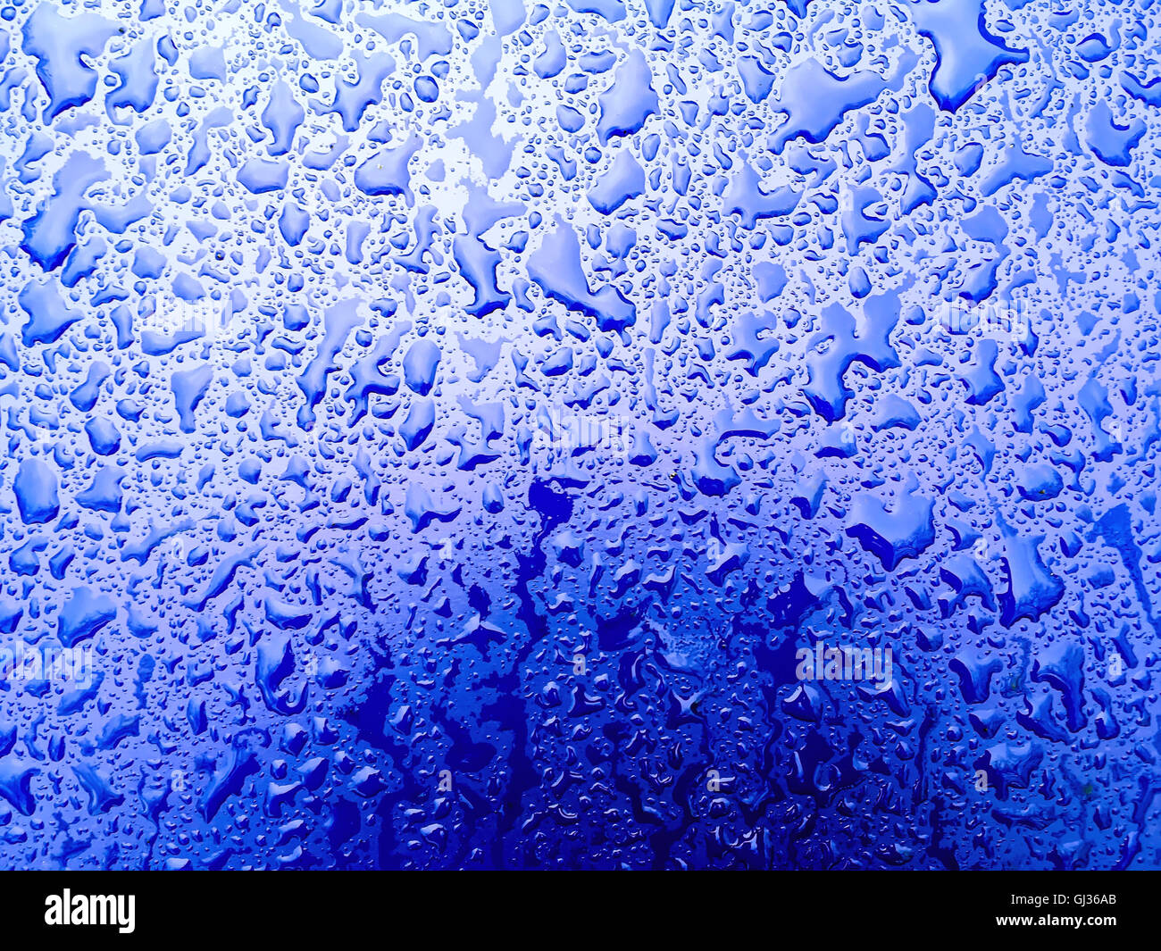 abstract blue surface with rain water droplets Stock Photo - Alamy