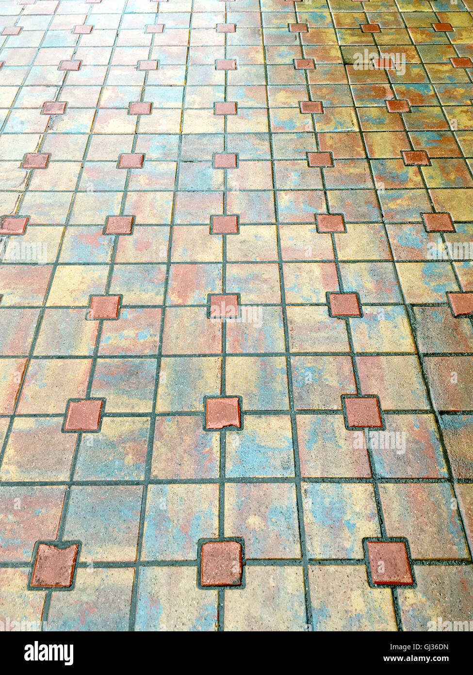 wet different colored concrete bricks pavement background Stock Photo ...