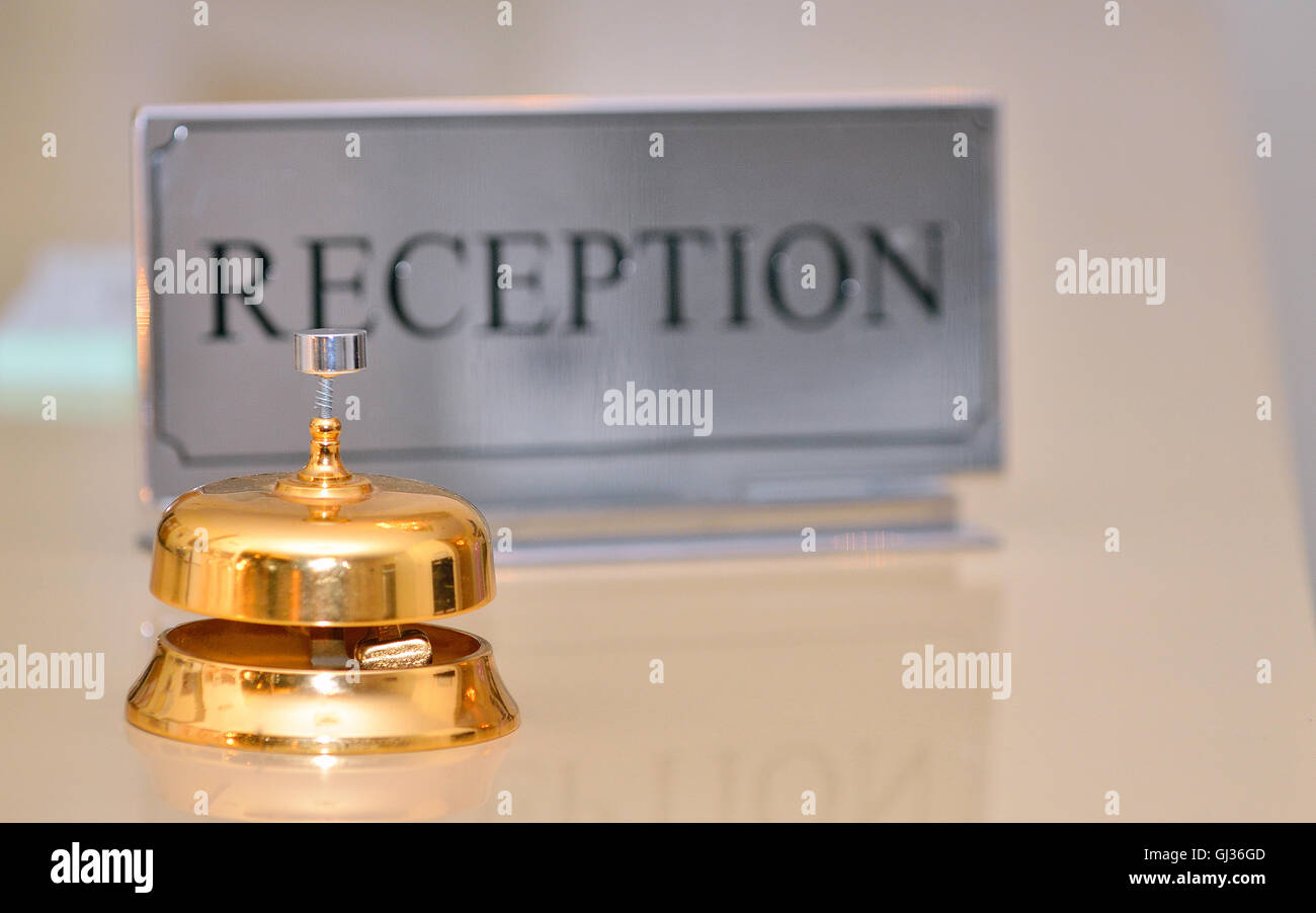 Reception counter sign hi-res stock photography and images - Alamy