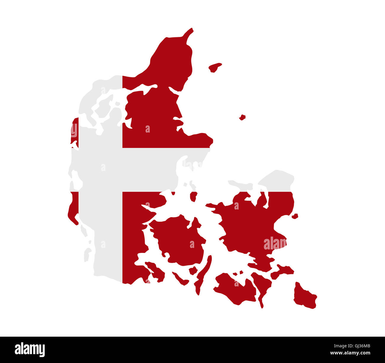 map of denmark with flag Stock Photo - Alamy