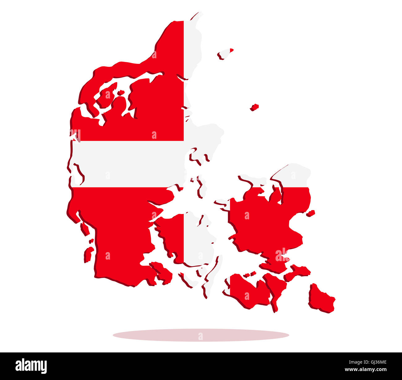 map of denmark with flag Stock Photo - Alamy