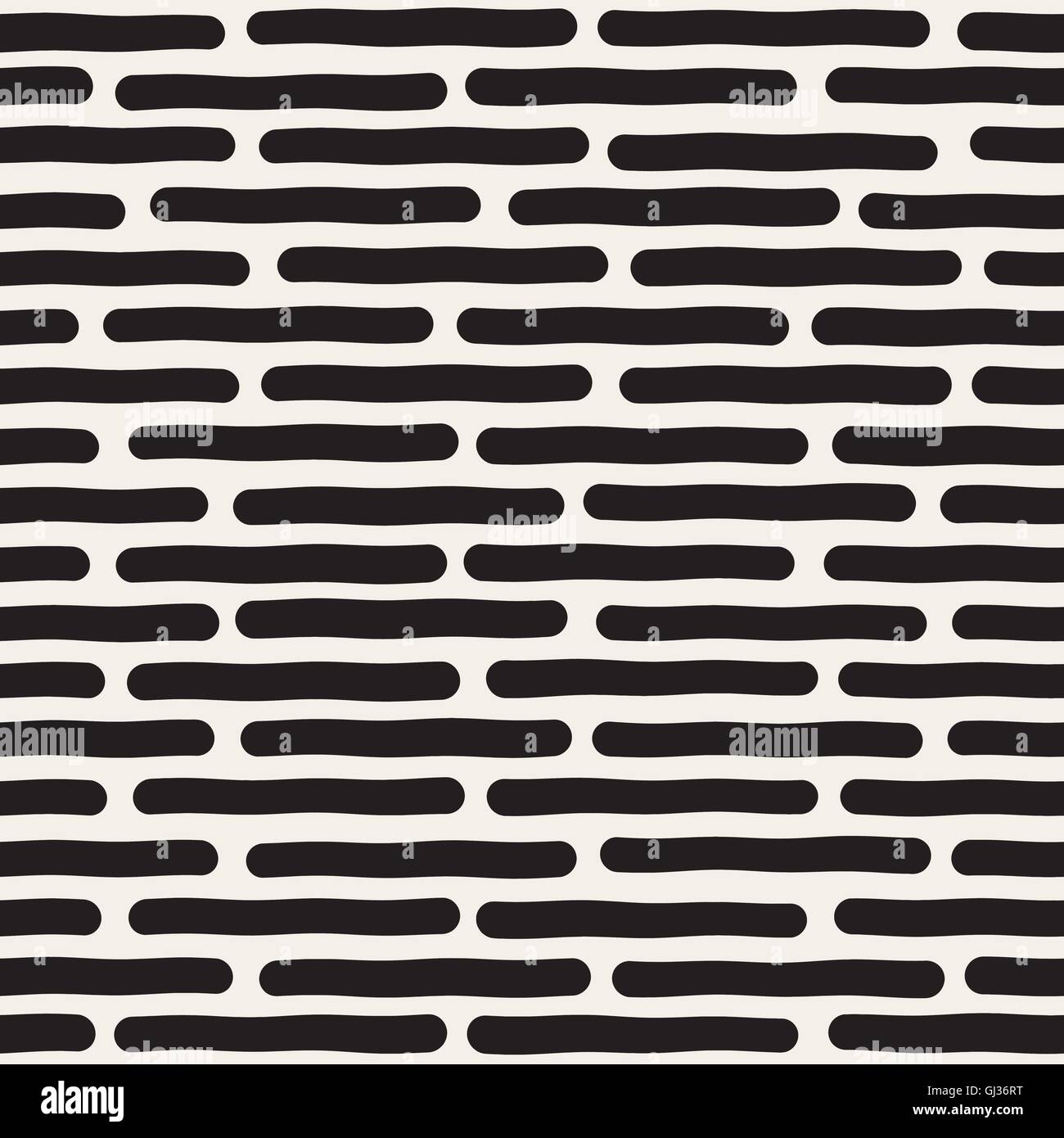 Vector Seamless Black And White Hand Drawn Horizontal Lines Pattern ...