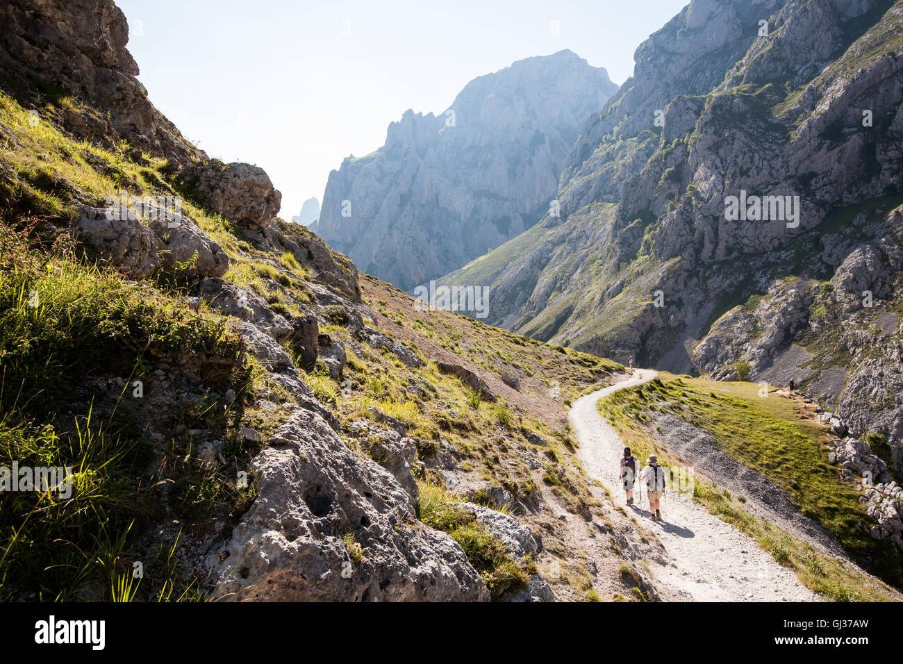 Hiking Cares Gorge in Picos de Europa,Asturias,Spain,Europe Stock Photo ...