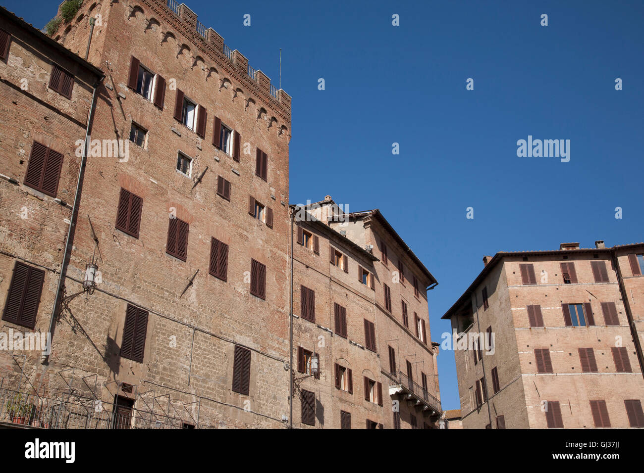 Piazza del Campo Square Buildings, Sienna; Tuscany; Italy Stock Photo ...