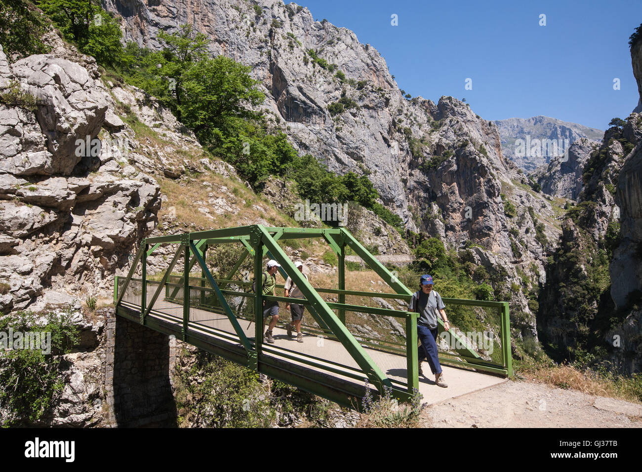 Hiking Cares Gorge in Picos de Europa,Asturias,Spain,Europe Stock Photo ...