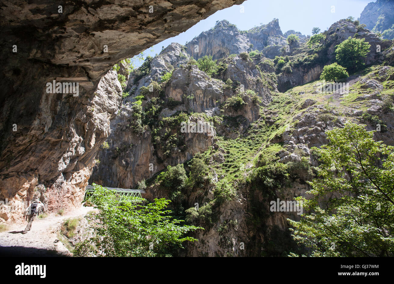 Hiking Cares Gorge in Picos de Europa,Asturias,Spain,Europe Stock Photo ...