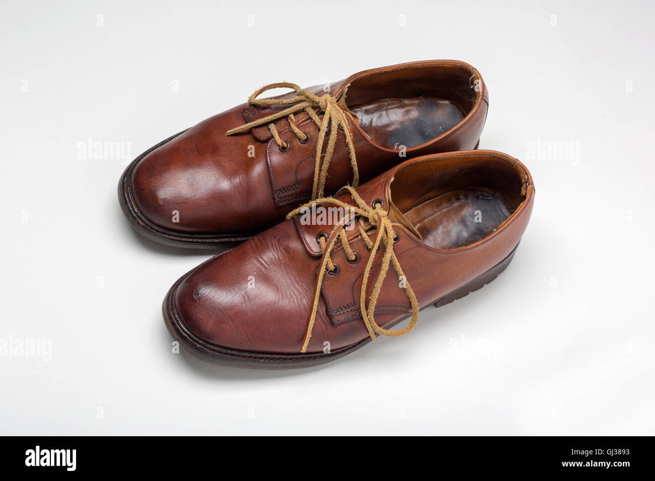 Brown leather shoes Stock Photo - Alamy