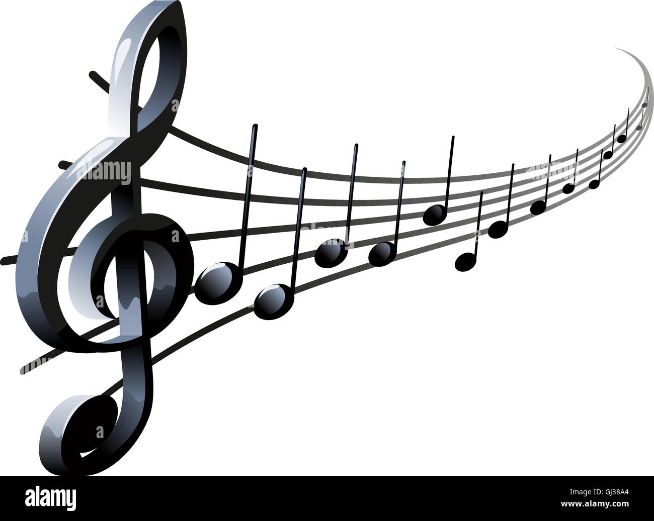 Notes and treble clef Stock Vector Image & Art - Alamy
