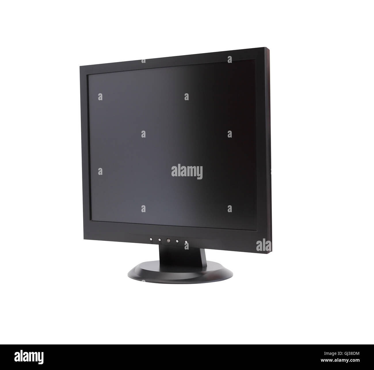 Black computer screen isolated on white background. Two clipping pathes ...