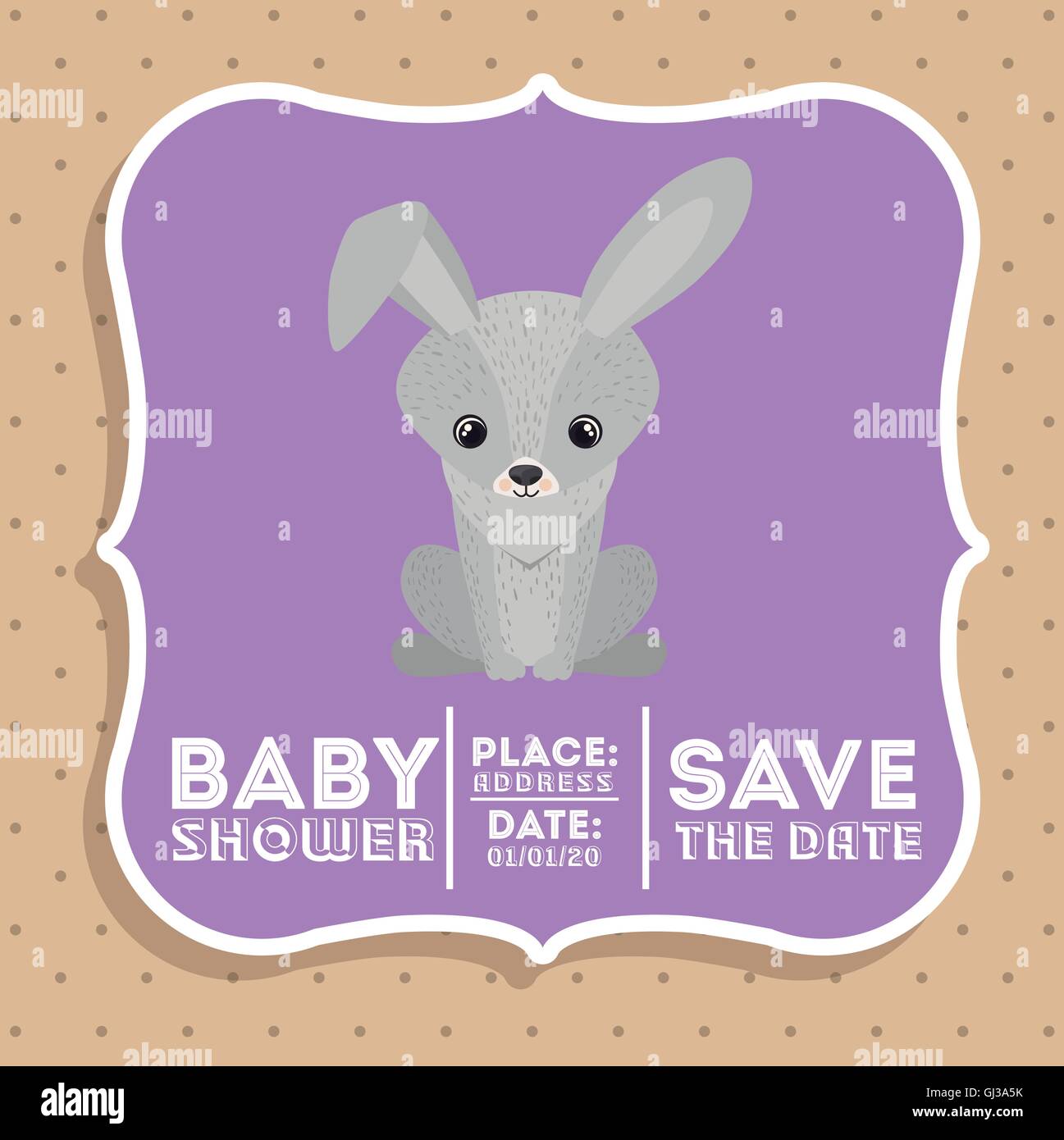 rabbit animal baby shower card icon Stock Vector Image & Art - Alamy