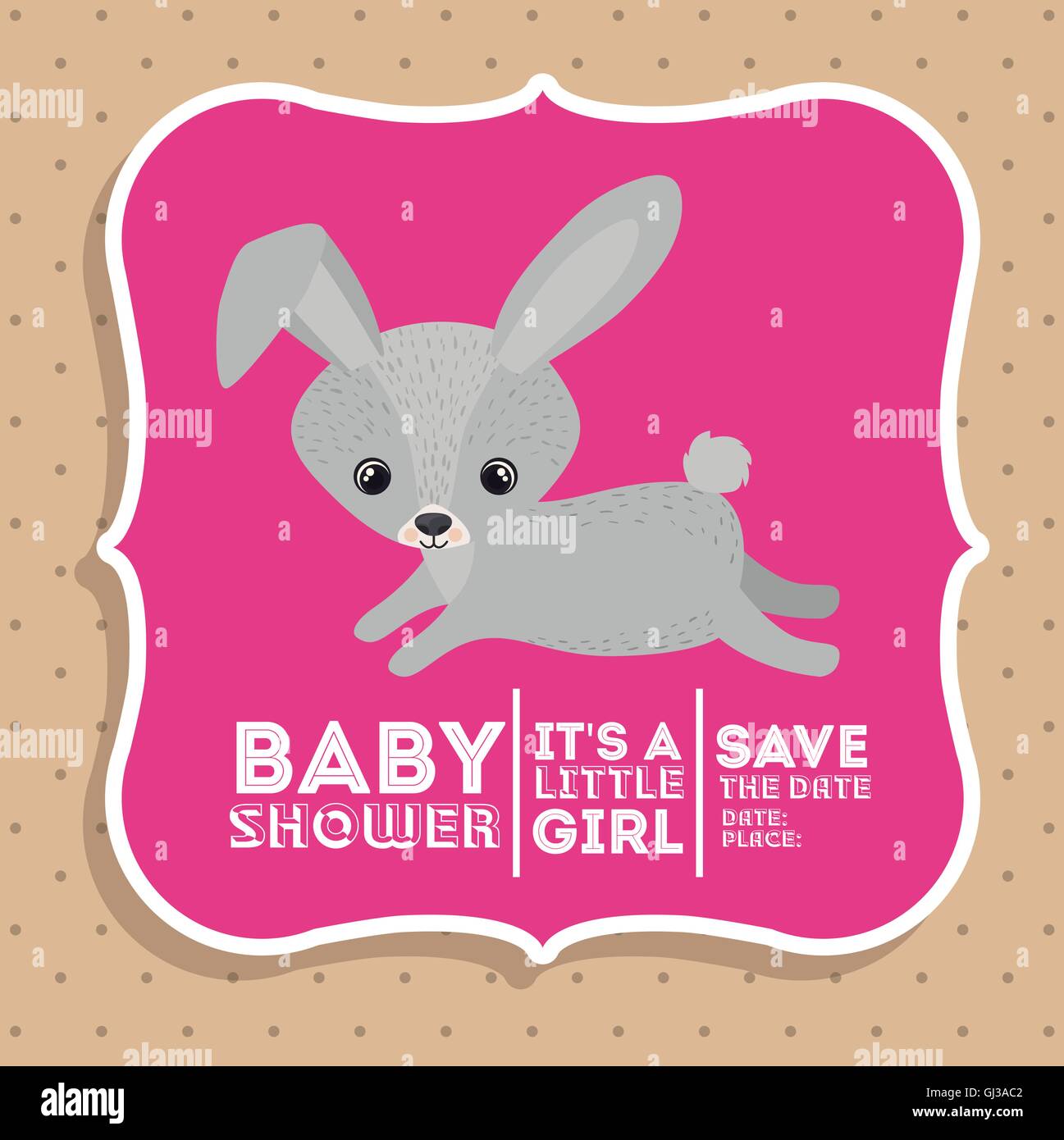 rabbit animal baby shower card icon Stock Vector Image & Art - Alamy
