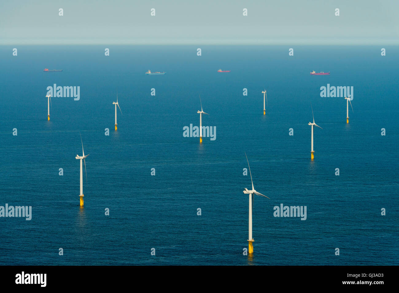 Offshore wind farm aerial view hi-res stock photography and images - Alamy