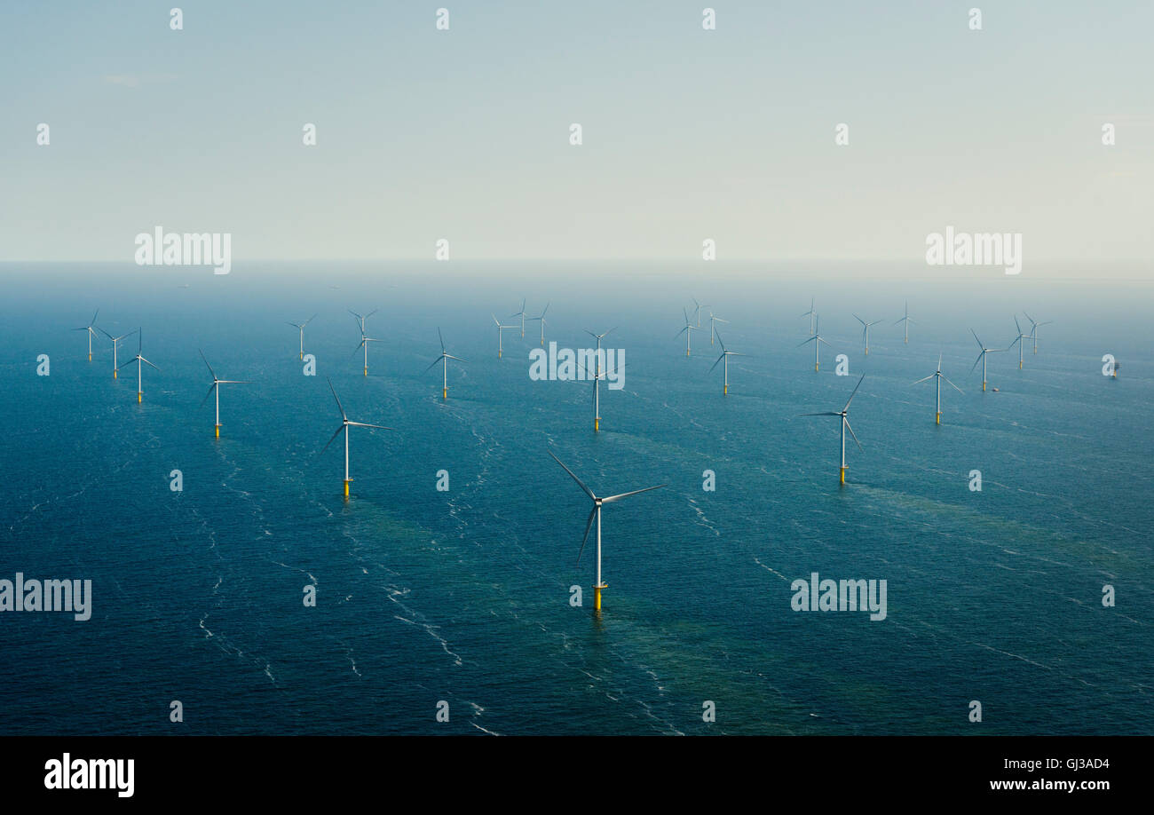 Offshore wind farm aerial view hi-res stock photography and images - Alamy