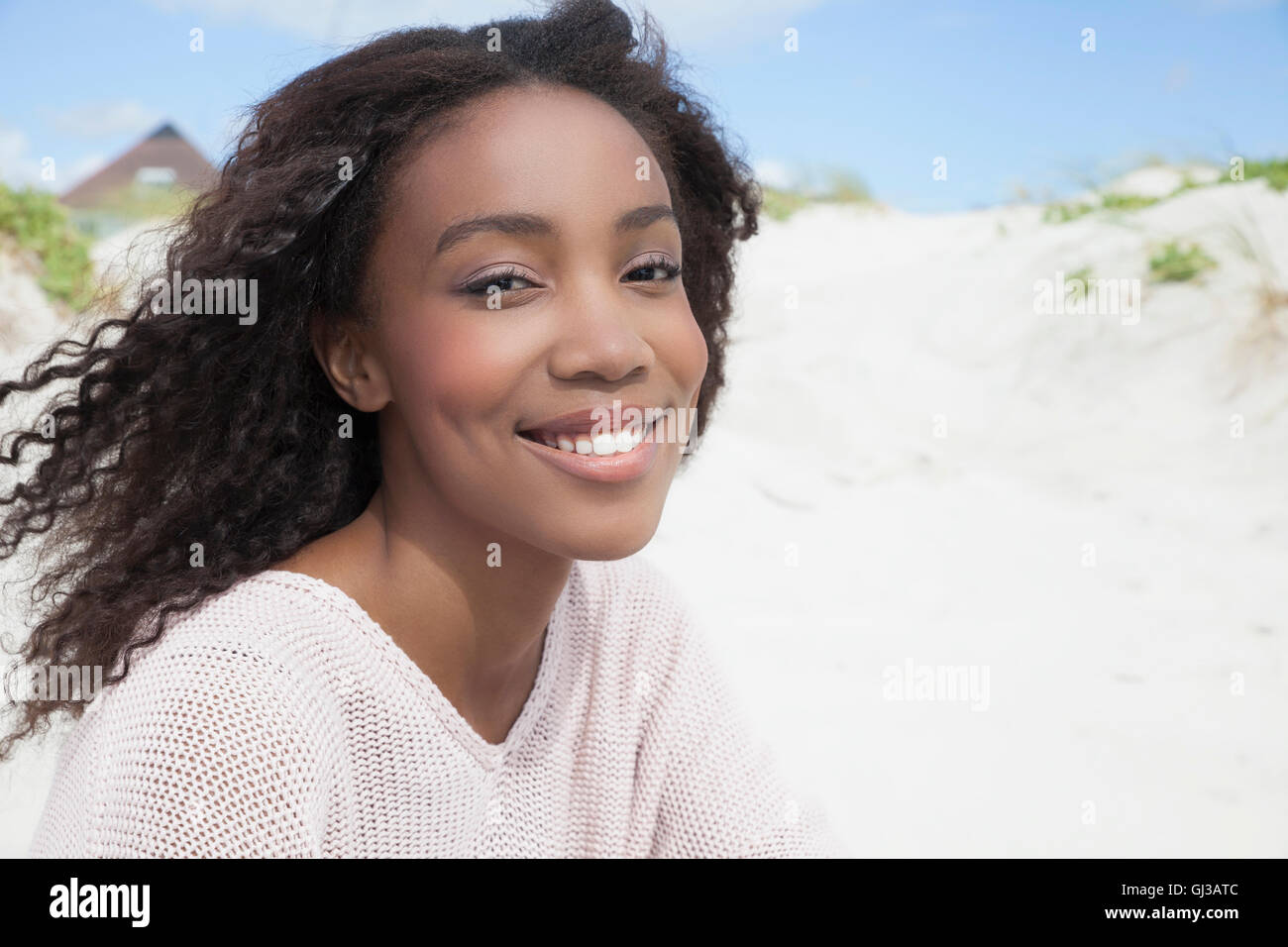 Sandy beach windy summer day hi-res stock photography and images - Alamy