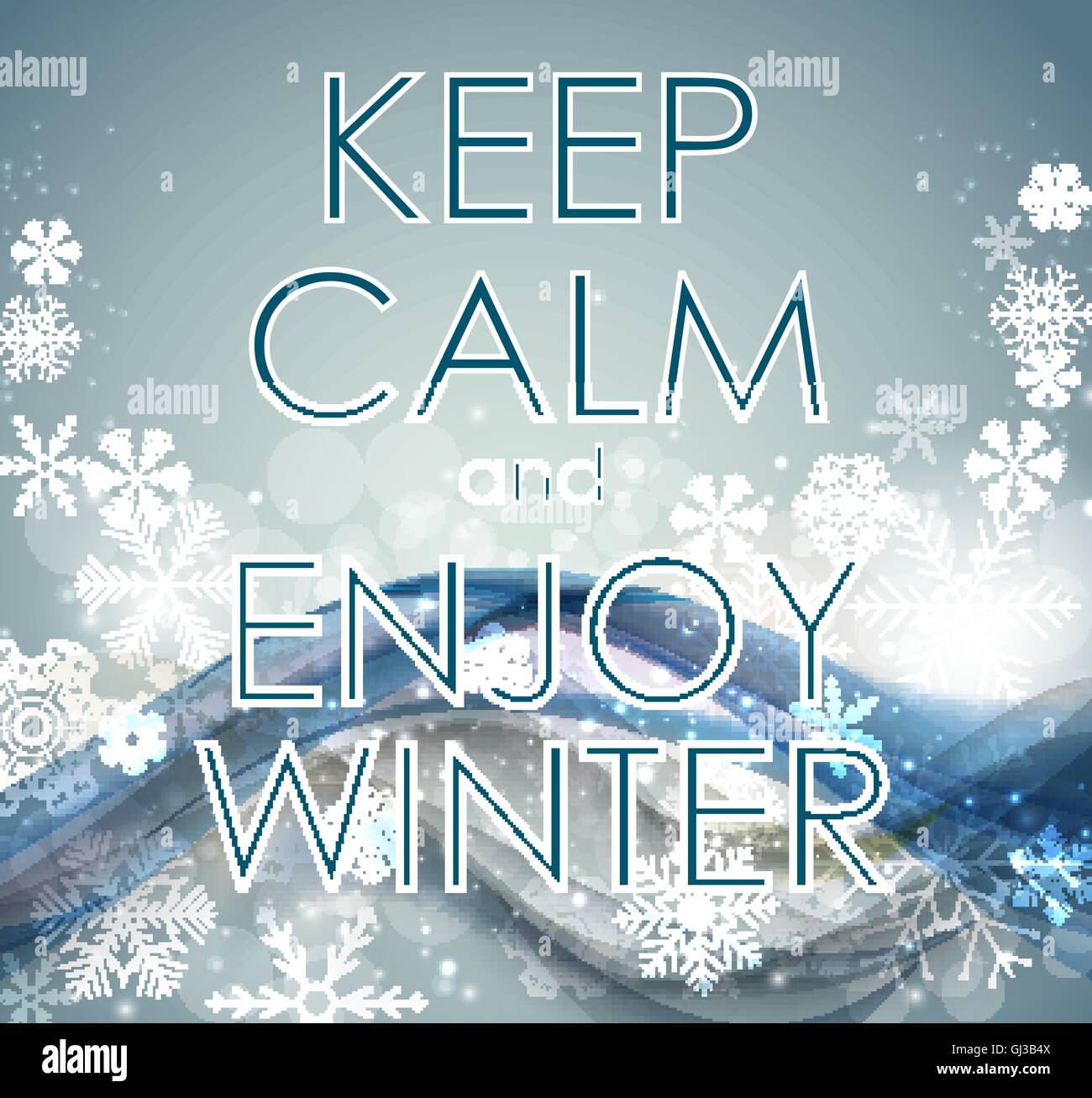 Keep Calm And Enjoy Winter Creative Poster Concept Card Of Invi Stock