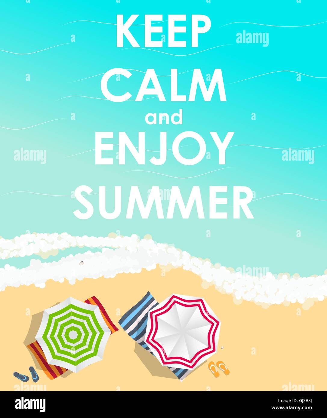 Keep Calm and Enjoy Summer Creative Poster Concept. Card of Invi Stock ...