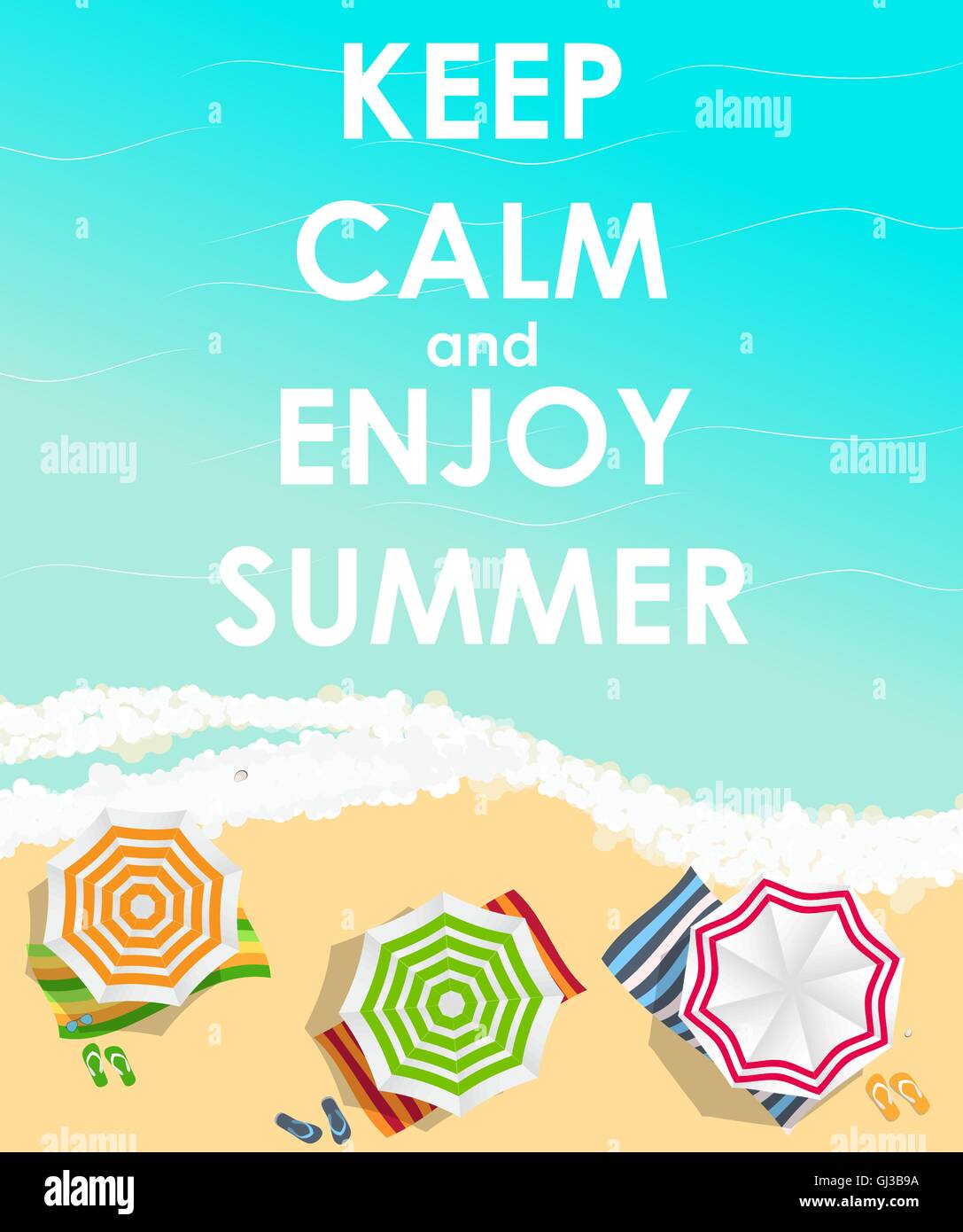 Keep Calm and Enjoy Summer Creative Poster Concept. Card of Invi Stock ...