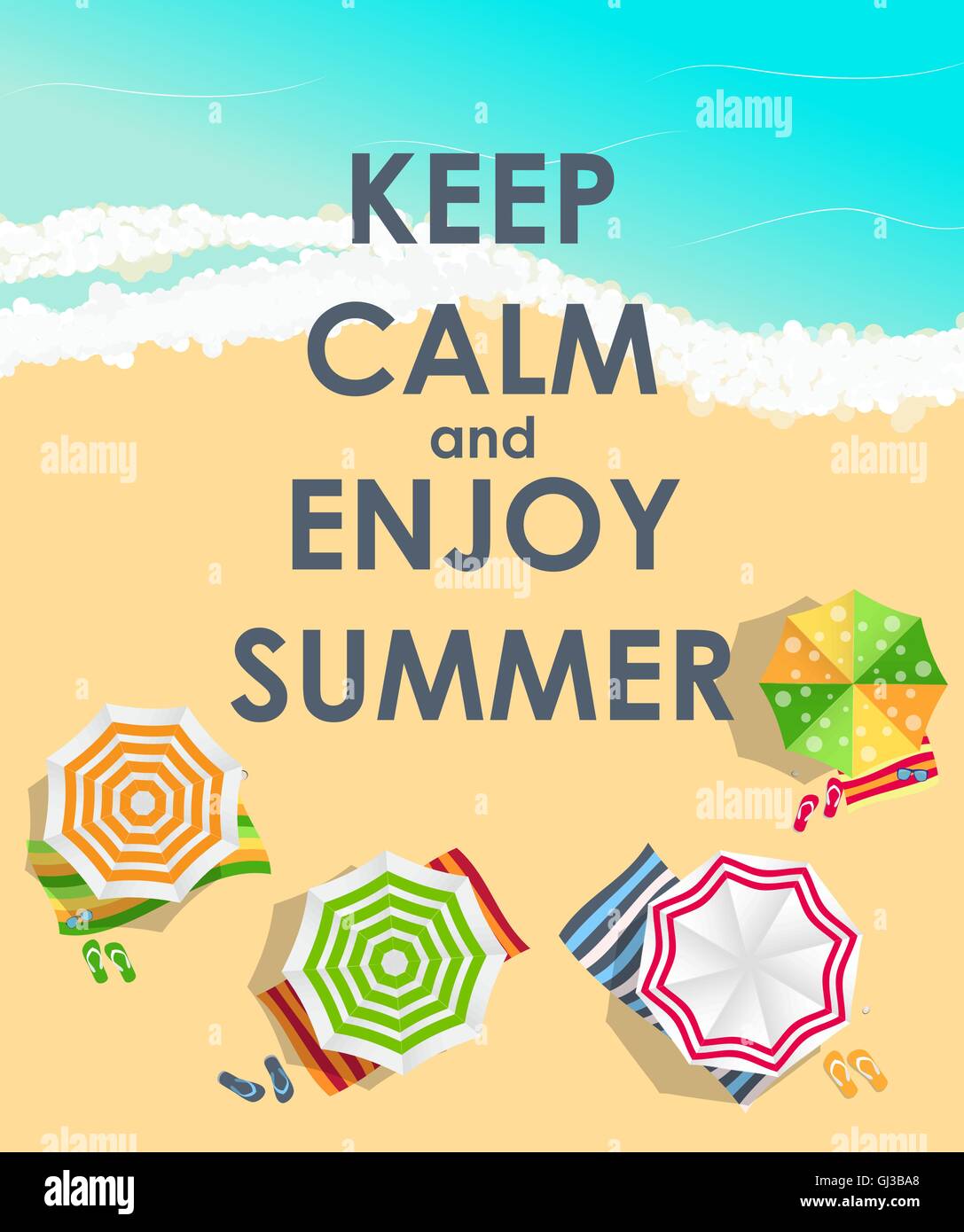 Keep Calm And Enjoy Summer Creative Poster Concept Card Of Invi Stock