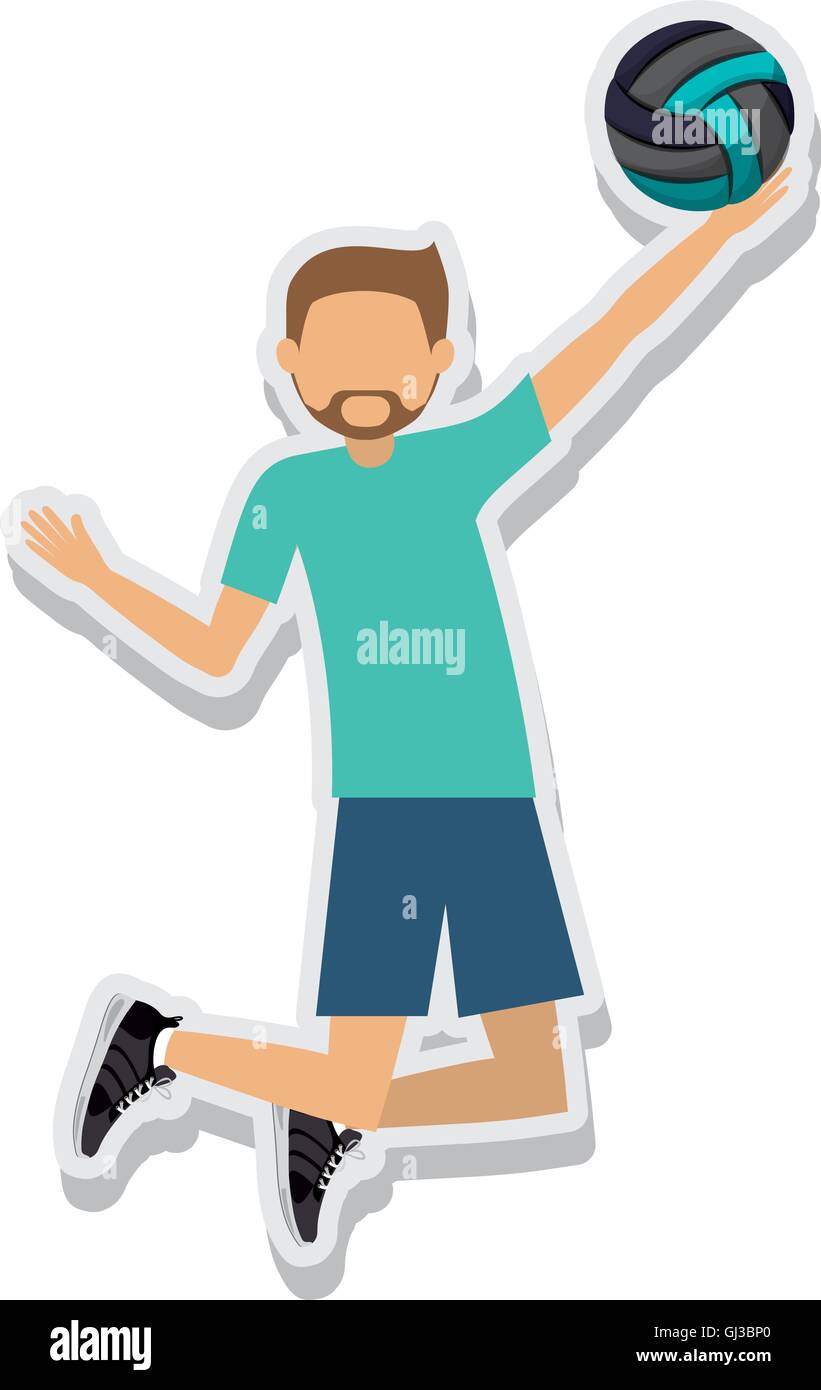 person figure athlete volleyball sport icon Stock Vector Image & Art ...