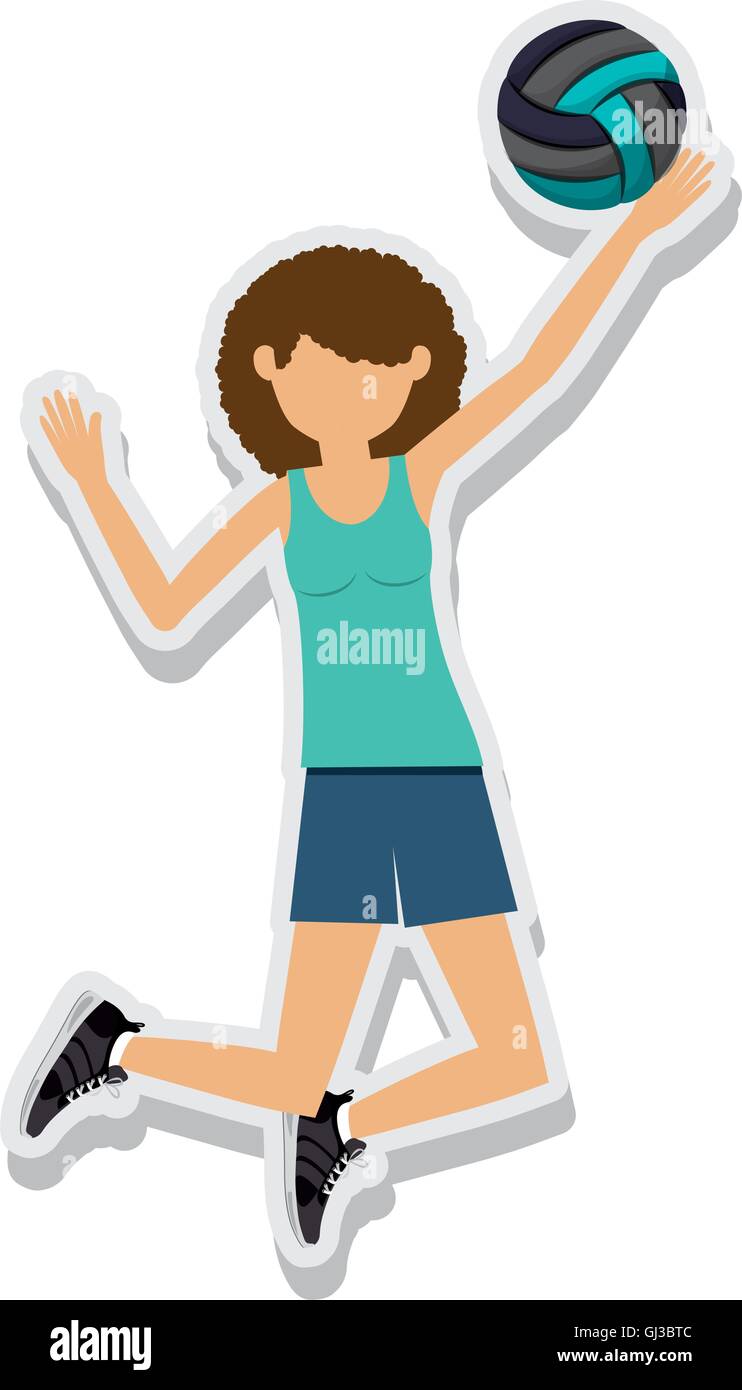person figure athlete volleyball sport icon Stock Vector Image & Art ...