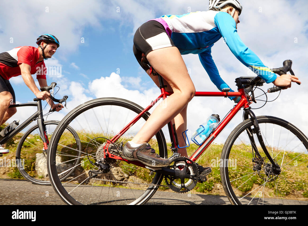 Two male cyclists riding hi-res stock photography and images - Alamy