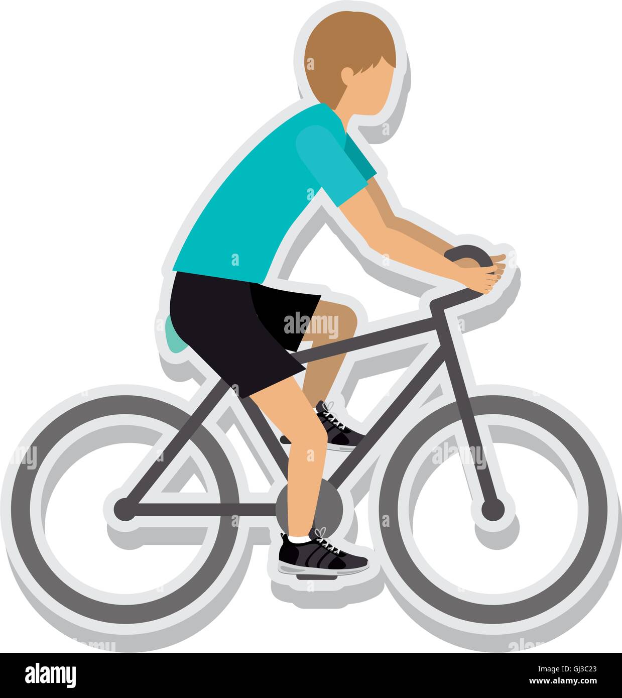 person figure athlete bike ride sport icon Stock Vector Image & Art - Alamy