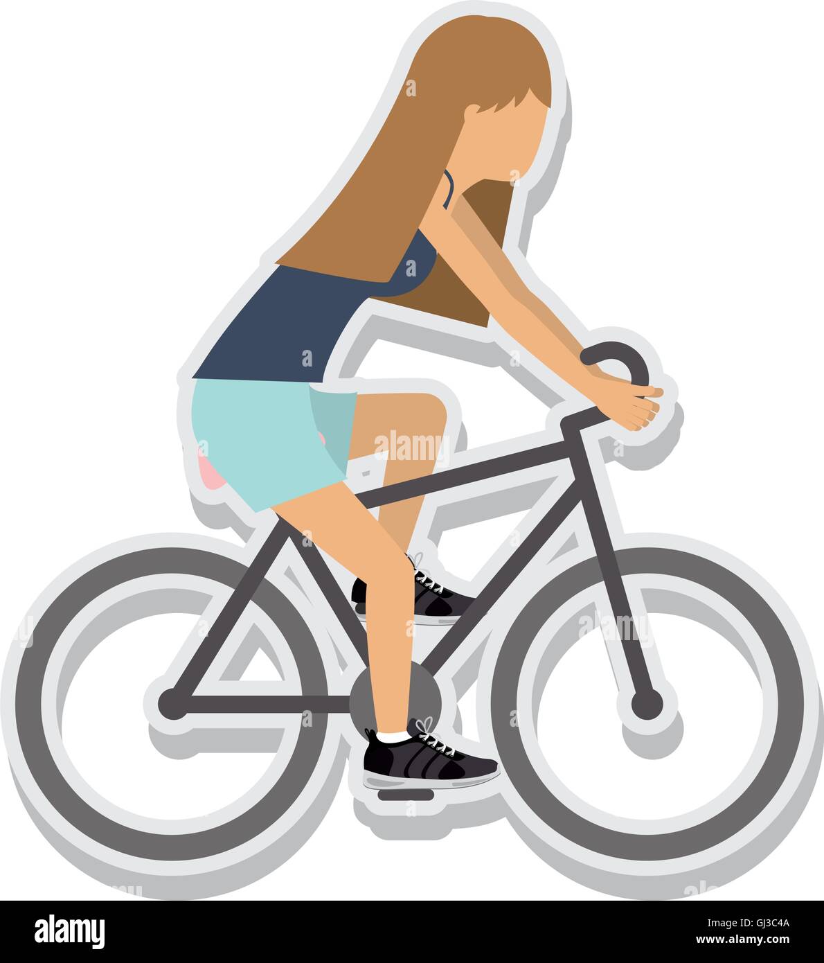 person figure athlete bike ride sport icon Stock Vector Image & Art - Alamy