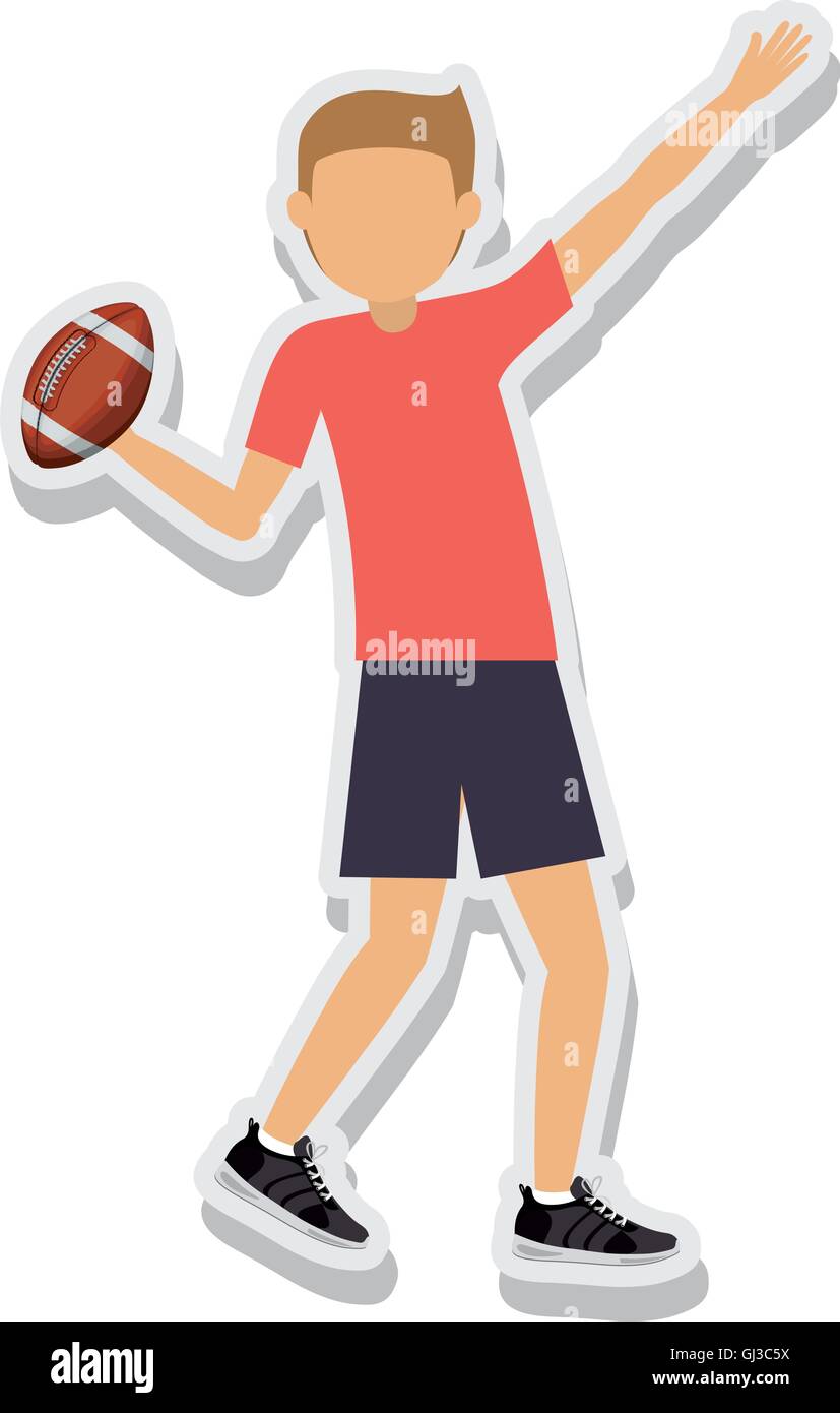 person figure athlete american football sport icon Stock Vector Image ...