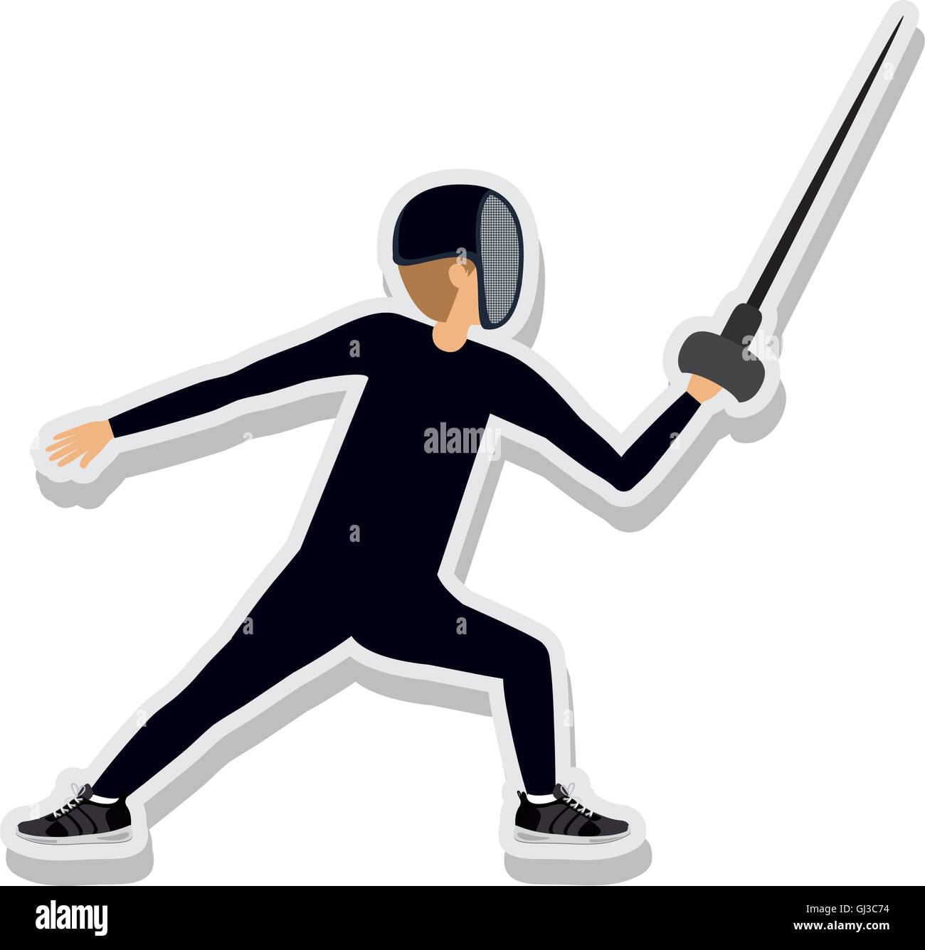 person figure athlete fencing sport icon Stock Vector Image & Art - Alamy