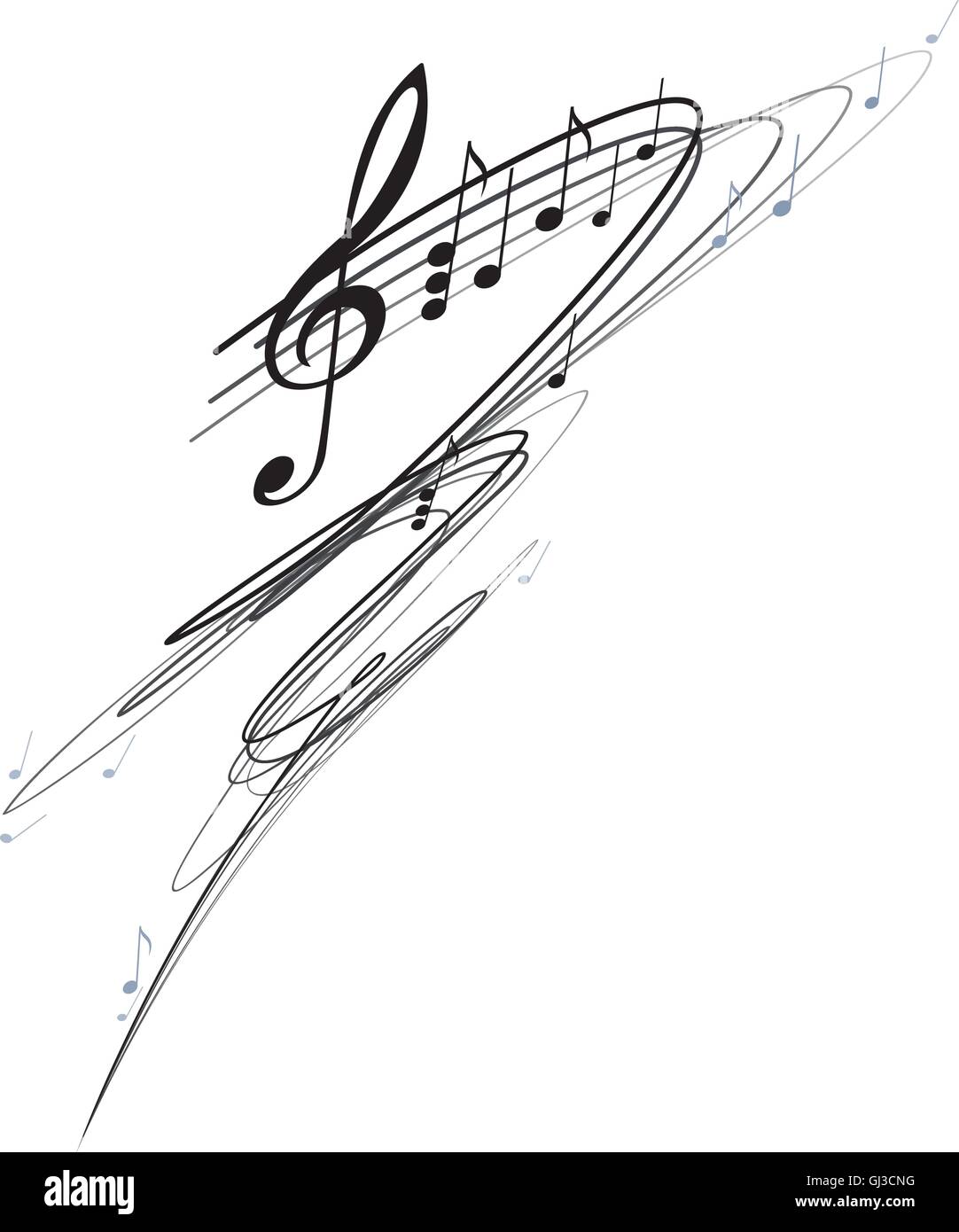 Notes and treble clef Stock Vector Image & Art - Alamy