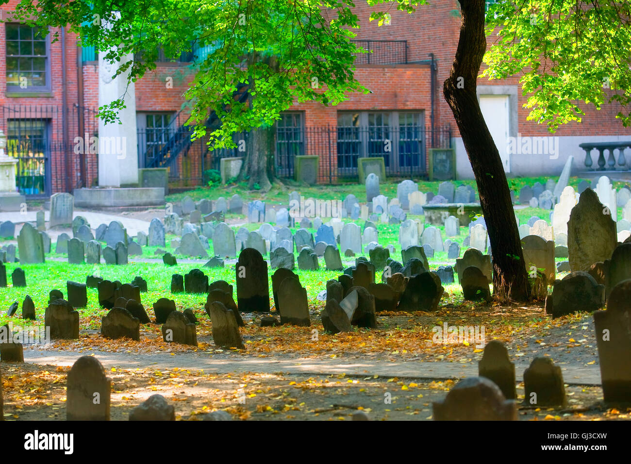 The Old Granary Burying Ground , Boston, Massachussets, USA Stock Photo ...