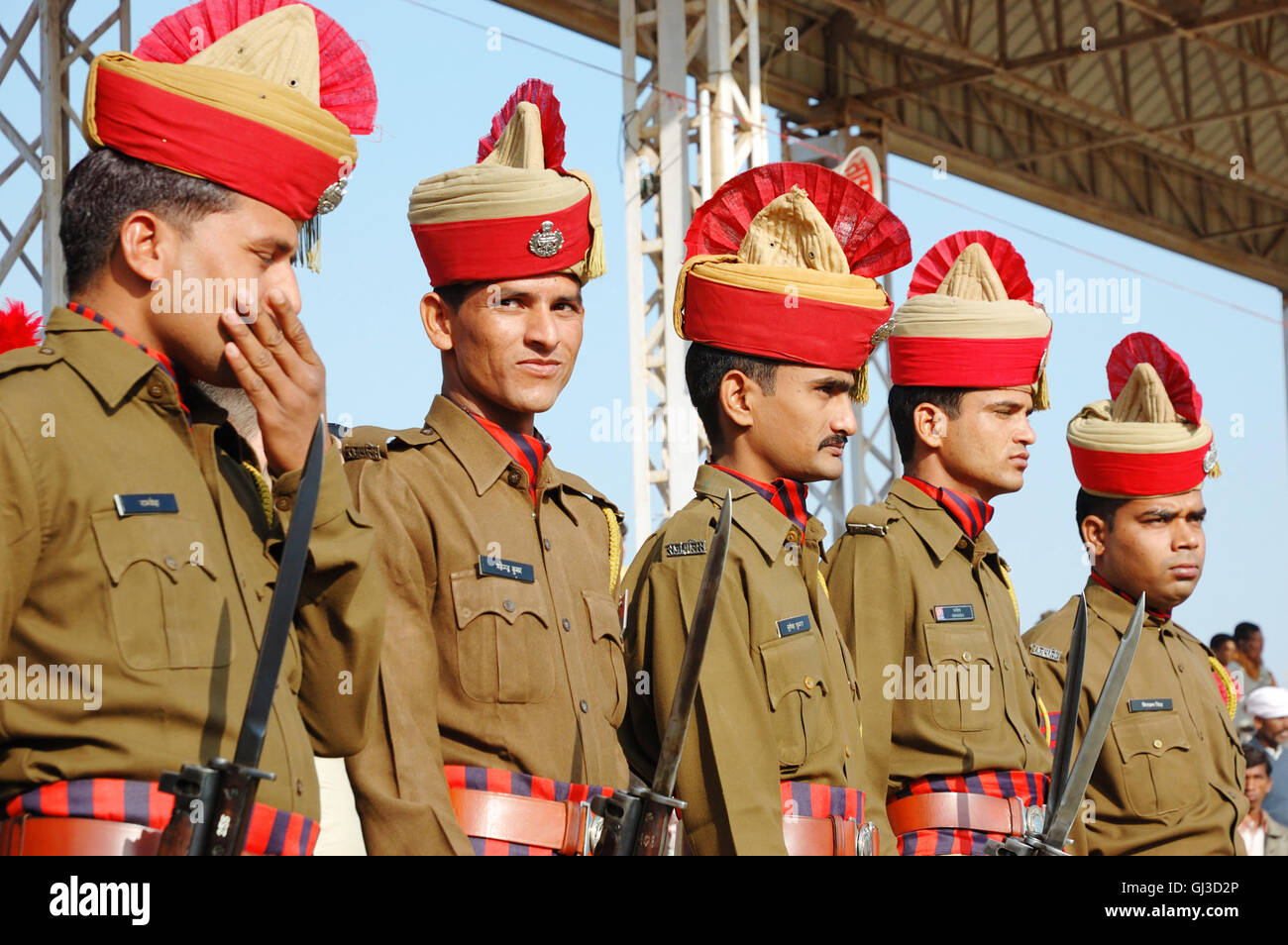 PUSHKAR, INDIA - NOVEMBER 21: indian guard keeping order at annual ...