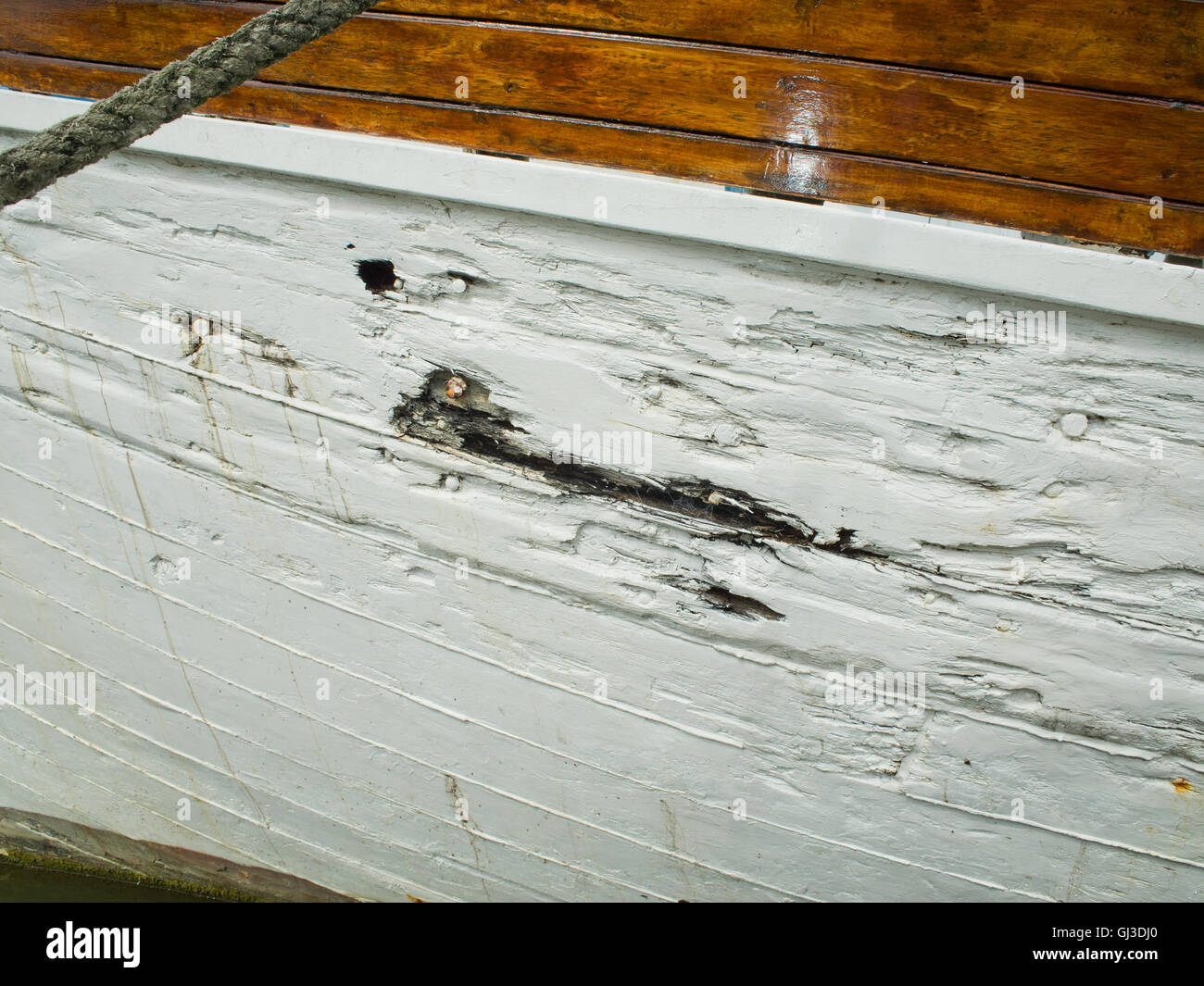 Wood rot on classic wooden ship Stock Photo - Alamy