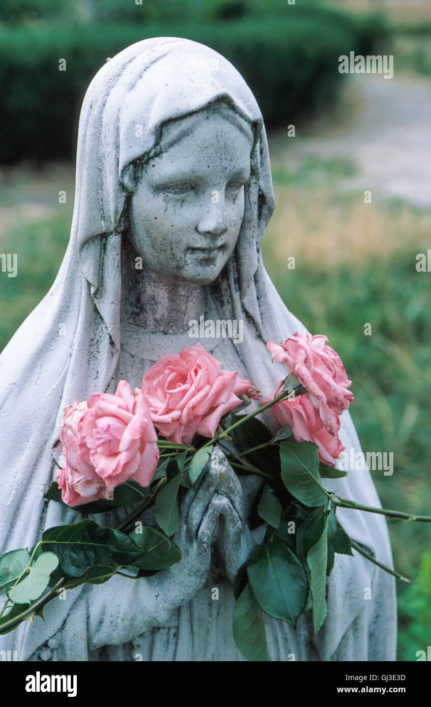 Mother Mary With Roses