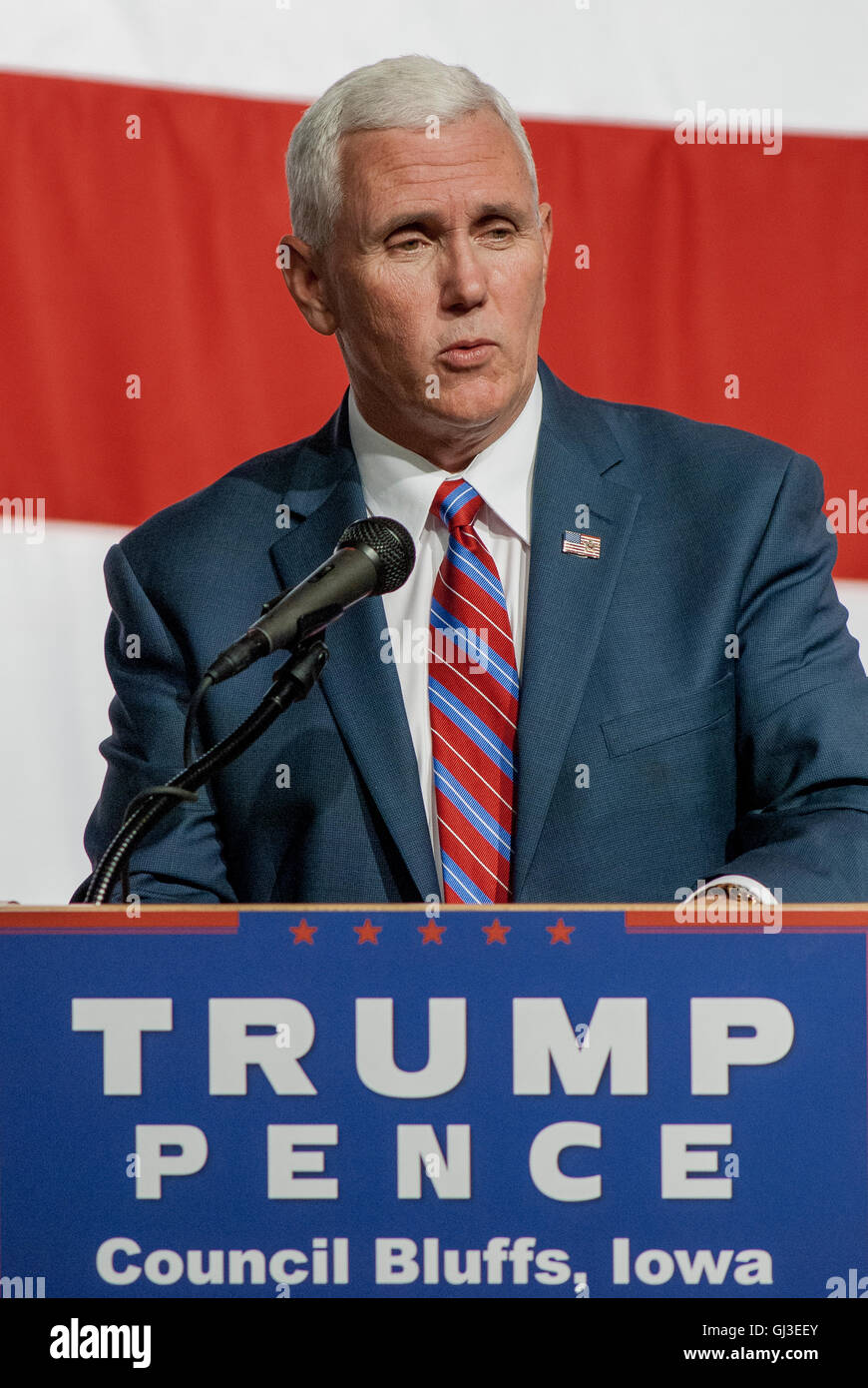 Council Bluffs, Iowa, USA, 8th August, 2016 Republican Vice President ...