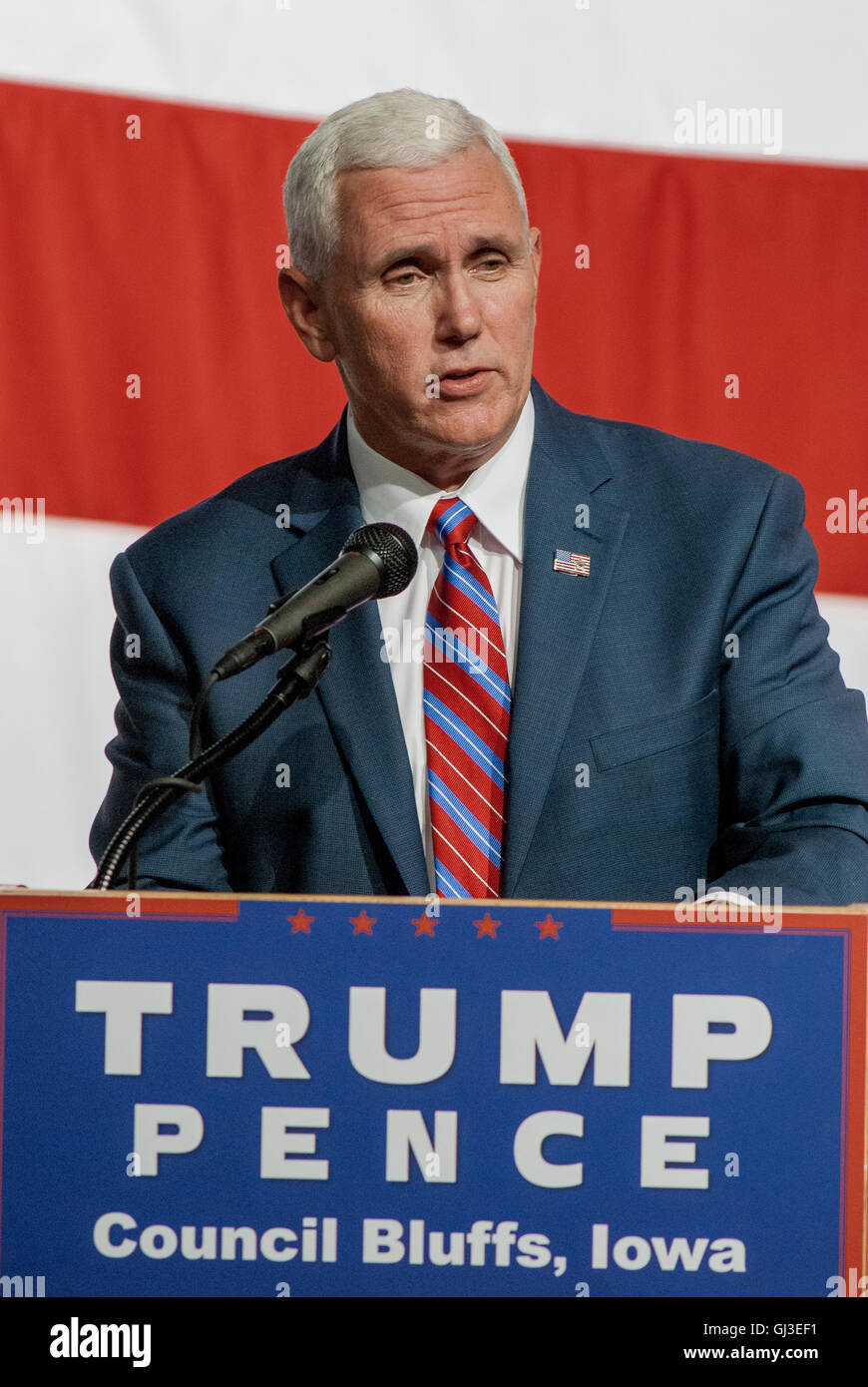 Council Bluffs, Iowa, USA, 8th August, 2016 Republican Vice President ...