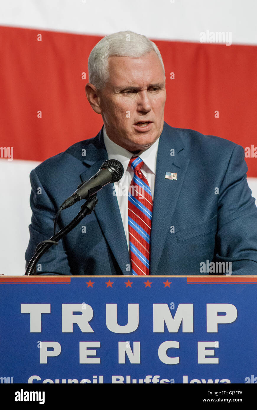 Council Bluffs, Iowa, USA, 8th August, 2016 Republican Vice President ...