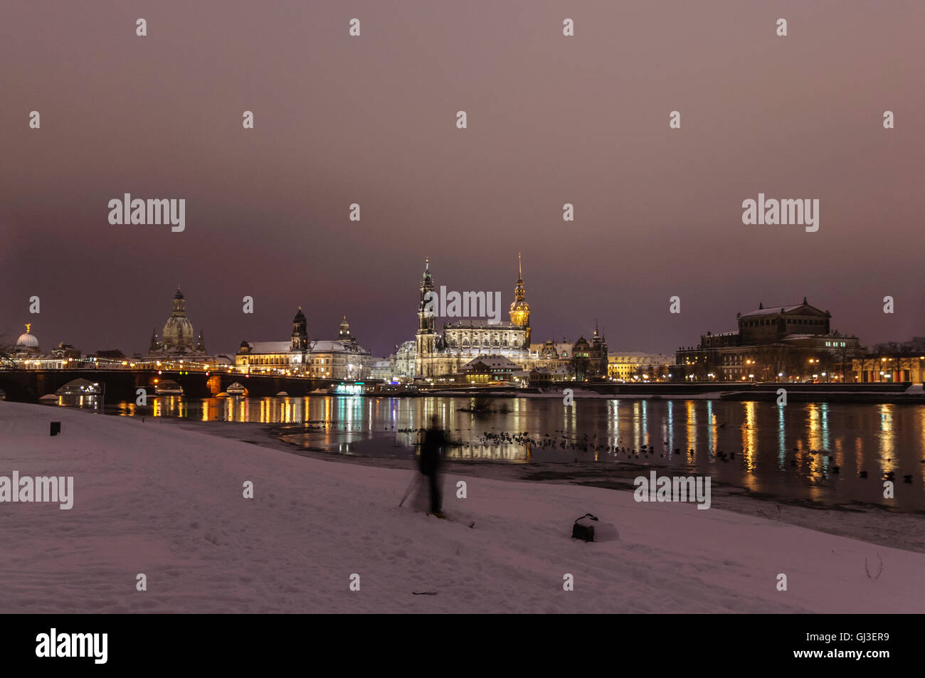 Dresden old town snow hi-res stock photography and images - Alamy