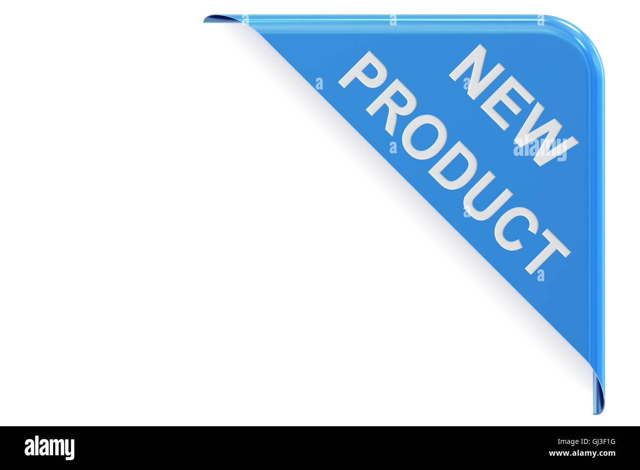New Product blue corner. 3D rendering isolated on white background ...