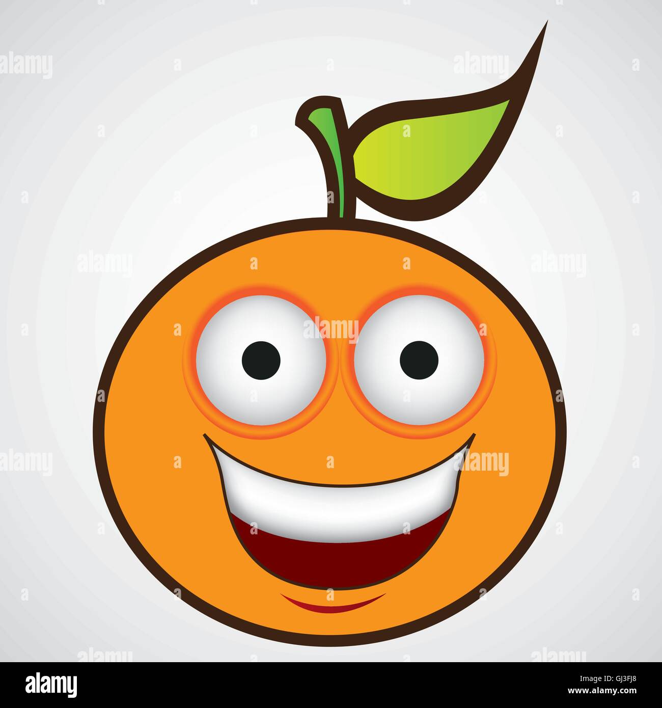 Cartoon orange with big eyes and big smile vector illustration Stock ...