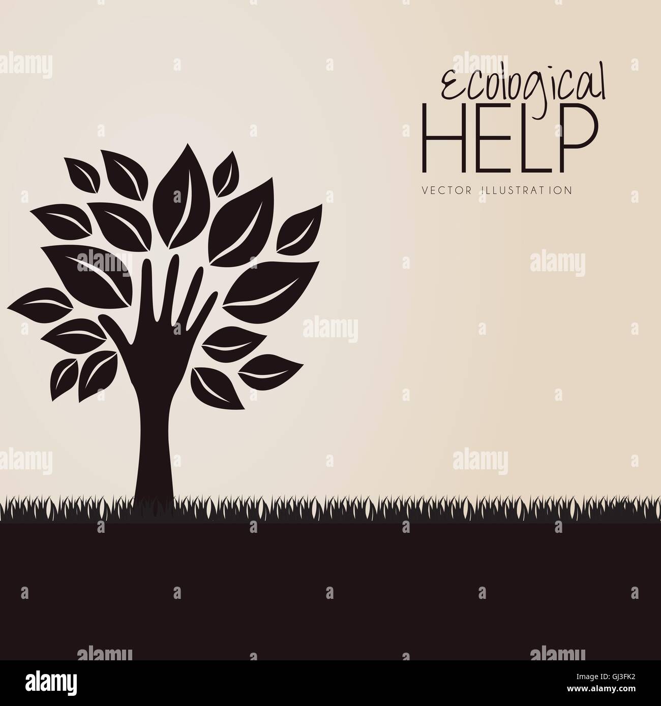 Illustration recycling hand forming a tree with leaves helping n Stock ...