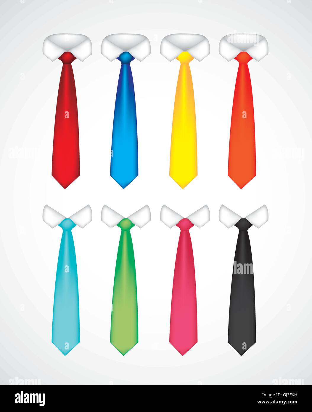 illustration of serious shirt with different colored ties vector Stock ...