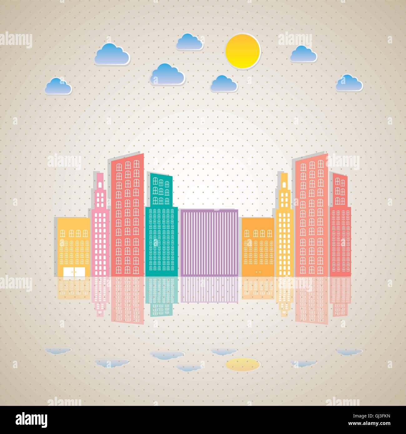 Illustration of pastel buildings vector illustration Stock Vector Image ...