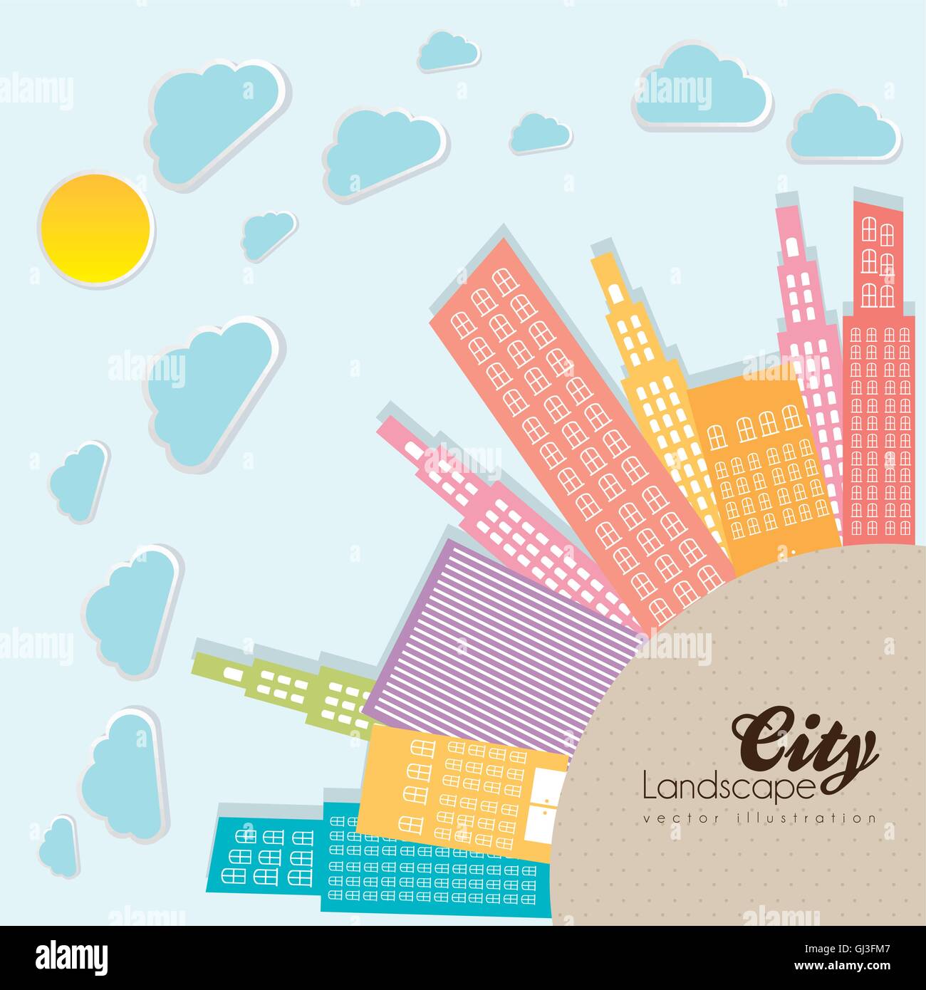 Illustration of pastel buildings vector illustration Stock Vector Image ...